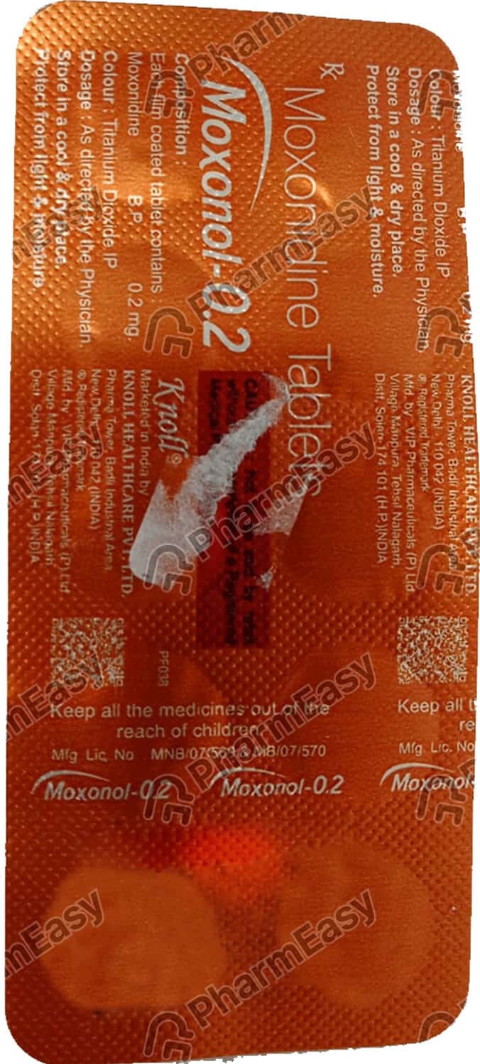 Moxonol 0.2 MG Tablet (10): Uses, Side Effects, Price, Dosage ...