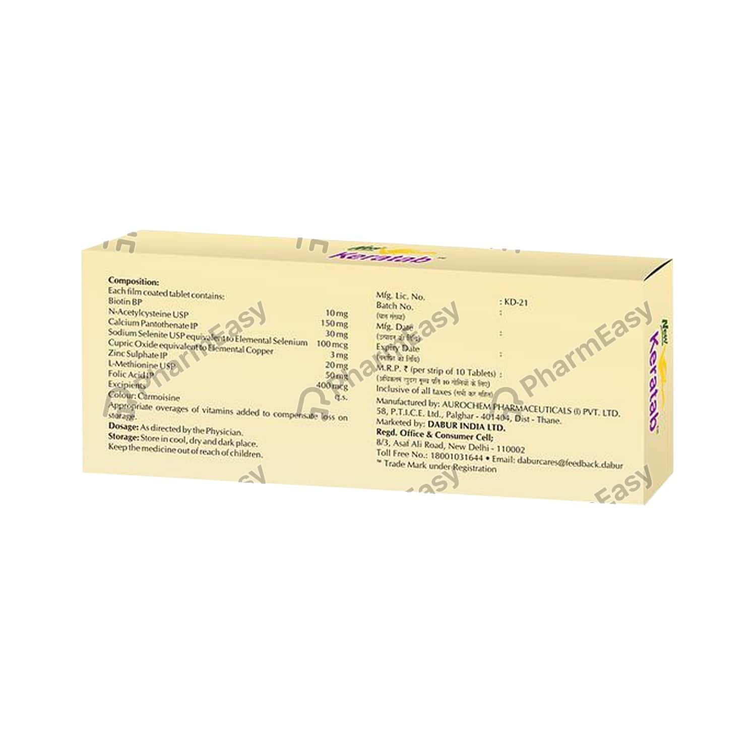 Buy New Keratab Strip Of 10 Tablets Online at Flat 18% OFF* | PharmEasy