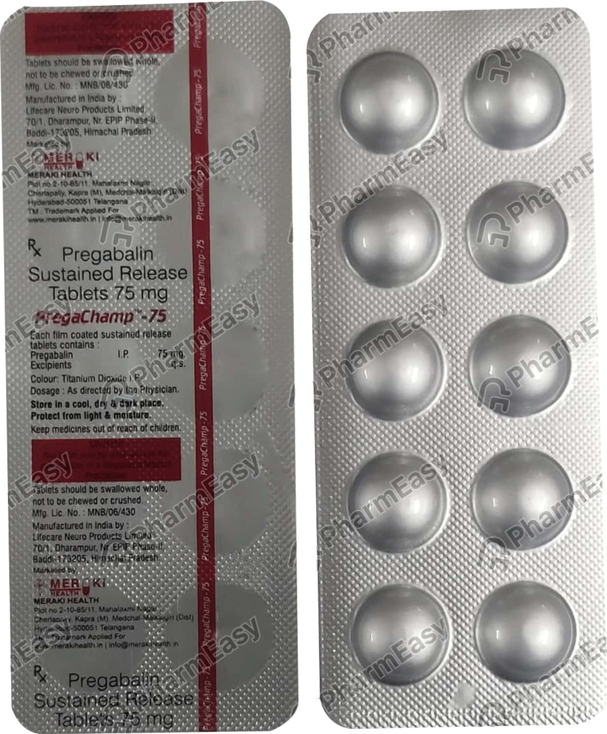 Buy Pregachamp 75 MG Tablet (10) Online at Flat 15% OFF | PharmEasy