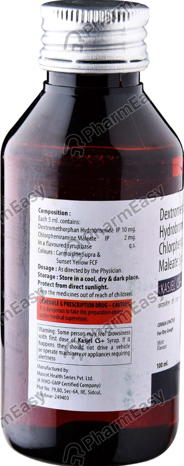 Kasjel Cs Plus Mint Flavour Bottle Of 100ml Syrup: Uses, Side Effects ...