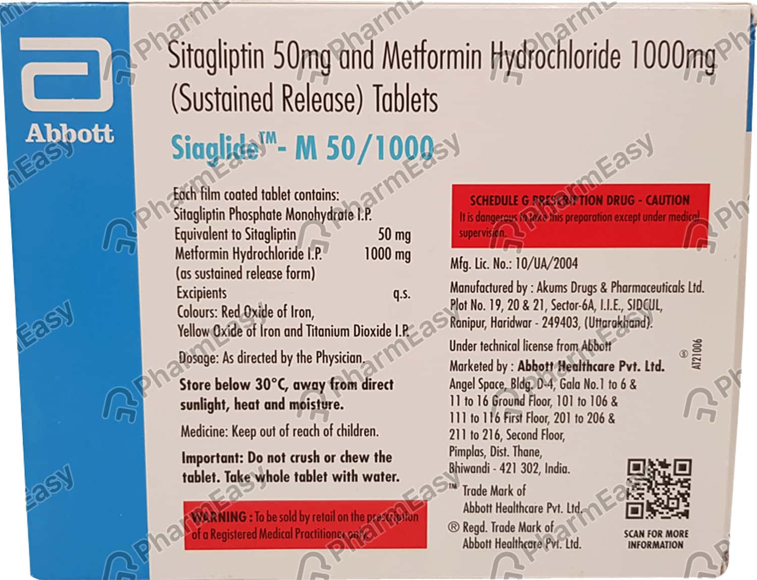 Siaglide M 50/1000mg Strip Of 15 Tablets: Uses, Side Effects, Price ...