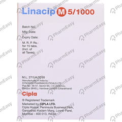 Buy Linacip M 5/1000mg Strip Of 15 Tablets Online at Flat 15% OFF ...