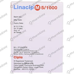 Buy Linacip M 5/1000mg Strip Of 15 Tablets Online at Flat 15% OFF | PharmEasy