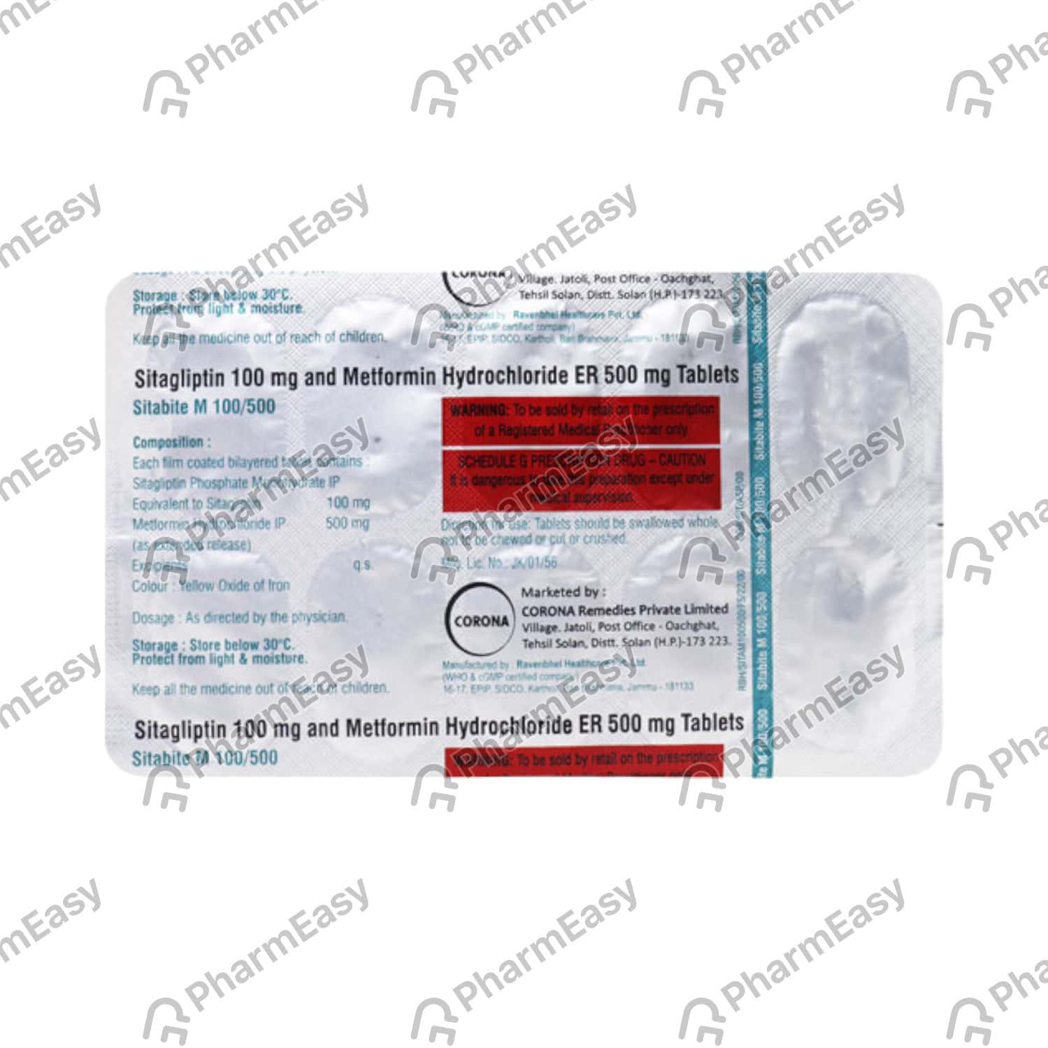 Sitabite M 100/500mg Strip Of 10 Tablets: Uses, Side Effects, Price ...