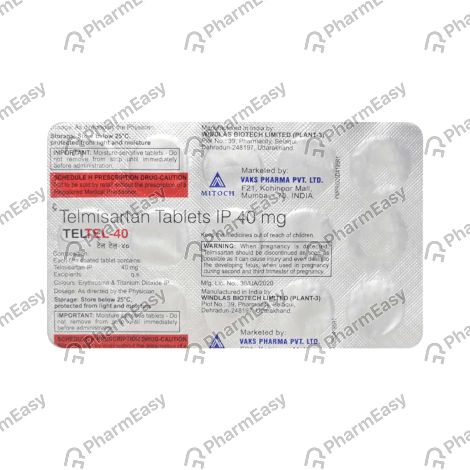 Teltel 40 MG Tablet (15): Uses, Side Effects, Price & Dosage | PharmEasy