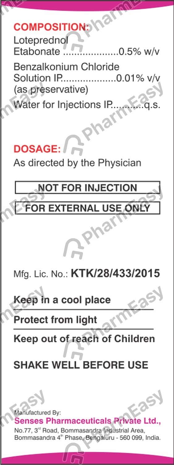 Neoloterx 0.5 %W/V Eye Drop (5): Uses, Side Effects, Price & Dosage ...