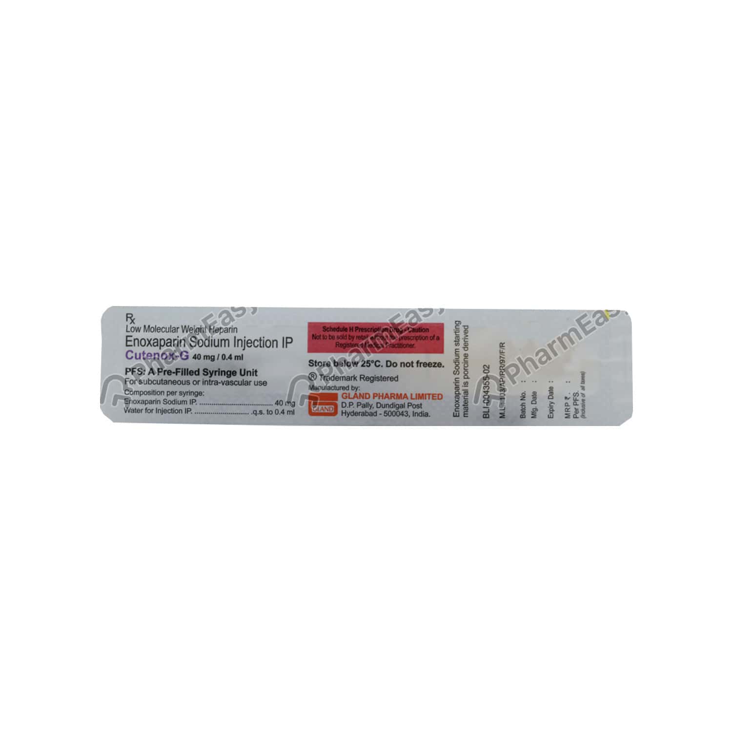 Buy Cutenox G 40 MG Injection (0.4) Online at Flat 18% OFF* | PharmEasy