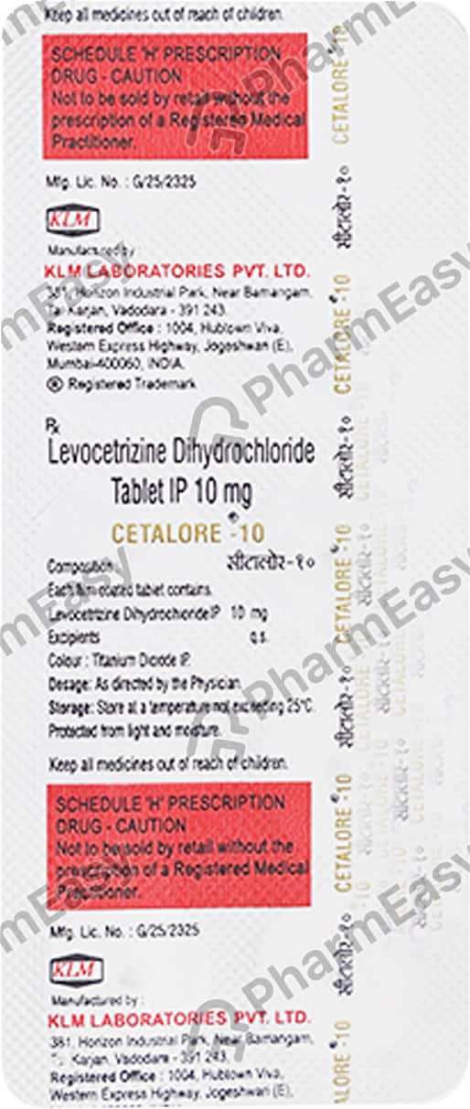 Cetalore 10 MG Tablet (10): Uses, Side Effects, Price & Dosage | PharmEasy