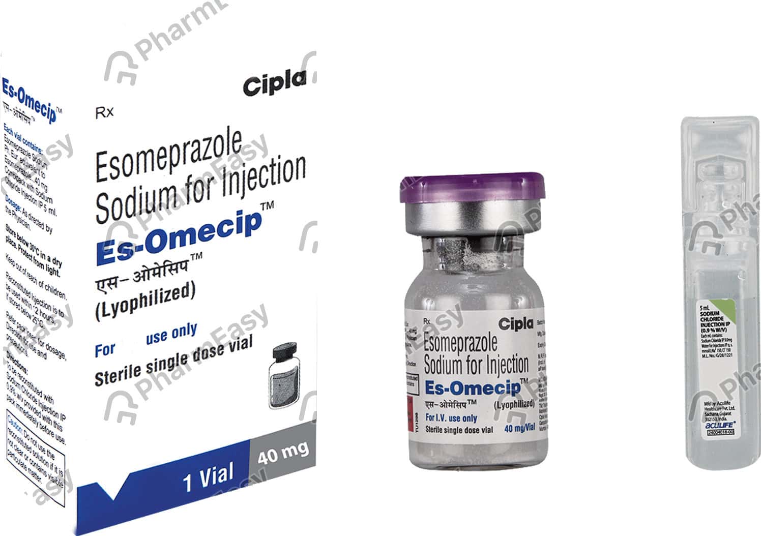 Buy Es Omecip 40 MG Powder For Injection (1) Online at Flat 15% OFF ...
