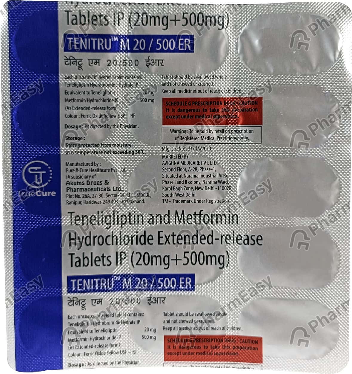 Buy Tenitru M 20/500mg Er Strip Of 15 Tablets Online at Flat 15% OFF ...