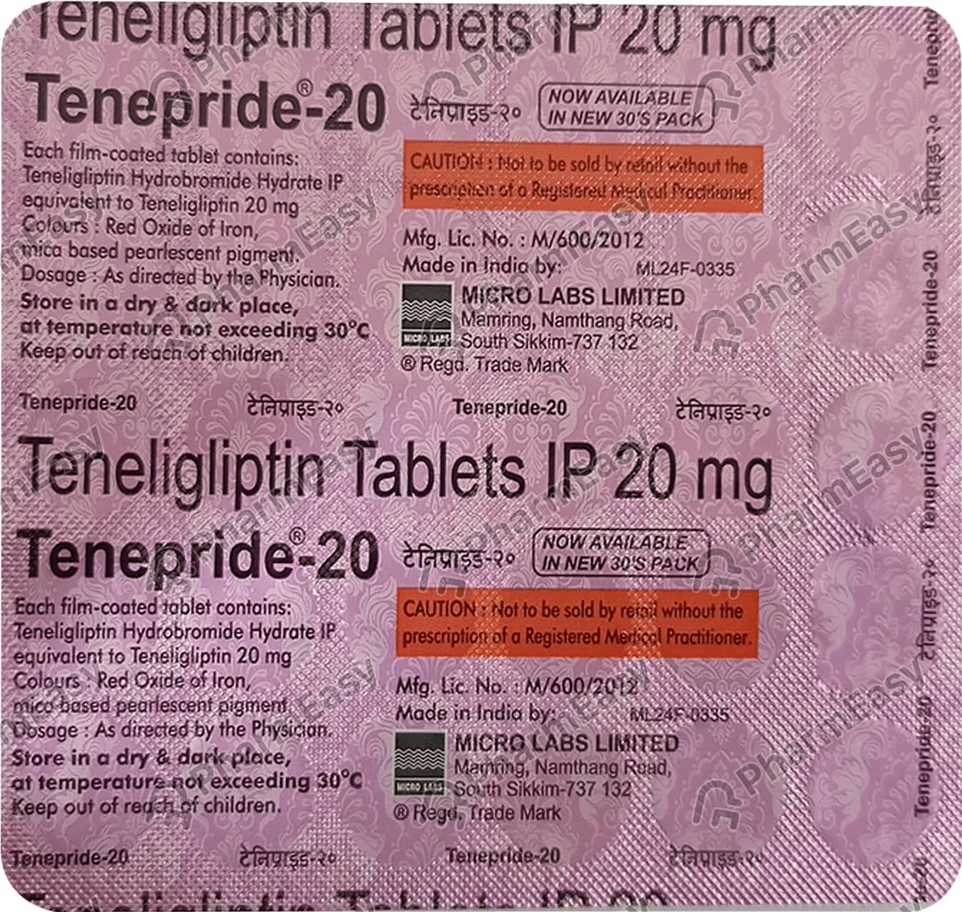 Tenepride 20 MG Tablet (30): Uses, Side Effects, Price & Dosage | PharmEasy