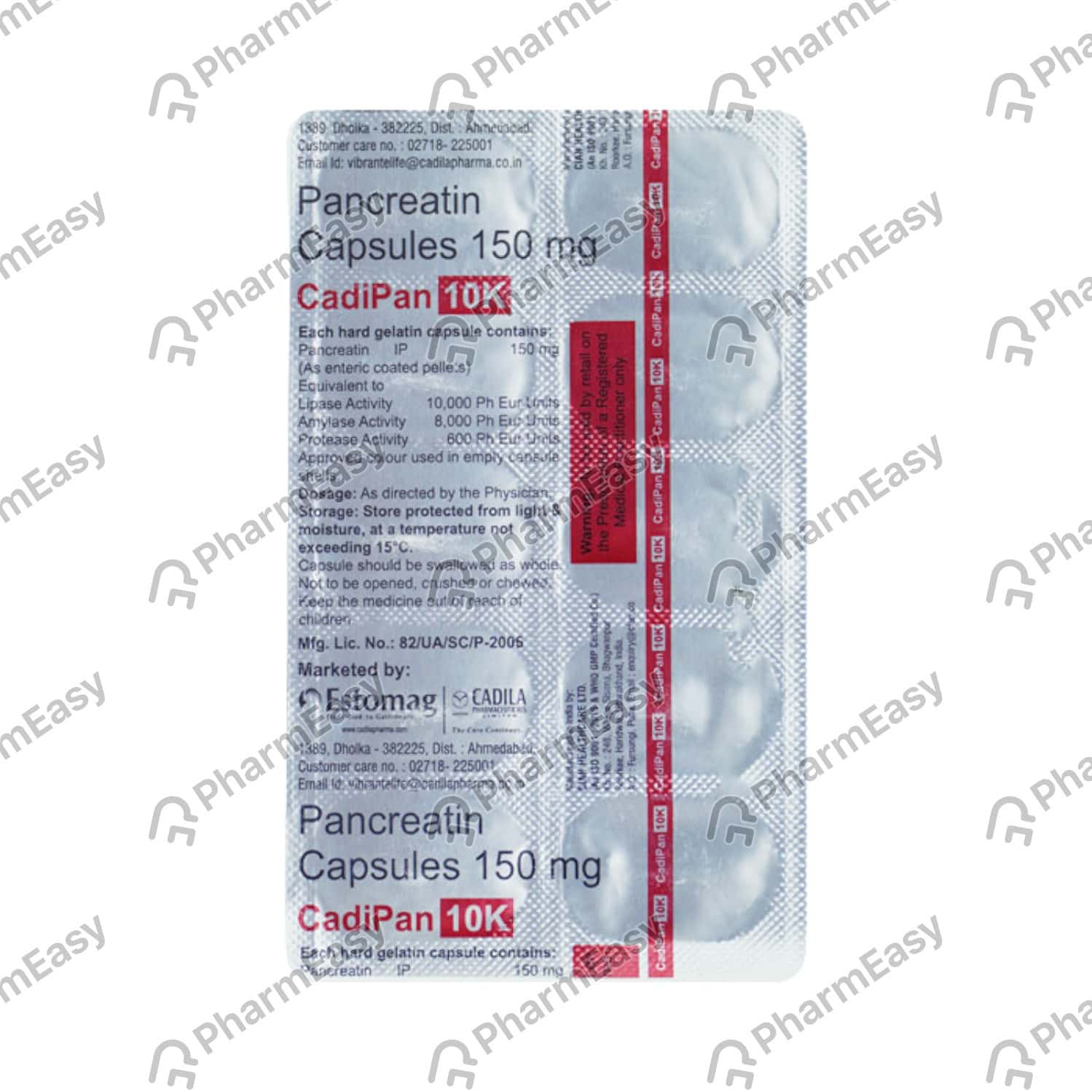 Cadipan 10k 150 MG Capsule (10): Uses, Side Effects, Price & Dosage ...