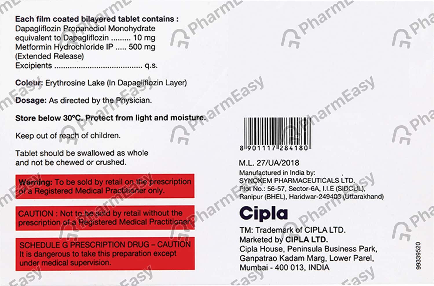Buy Cipdapla M 10/500mg Strip Of 10 Tablets Online at Flat 15% OFF ...