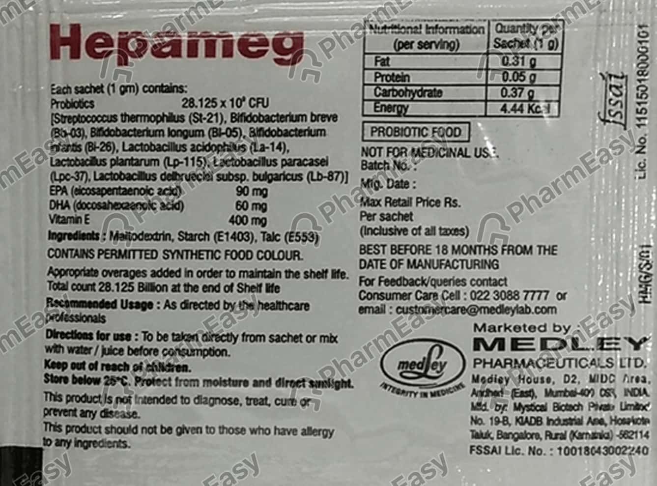 Buy Hepameg Sachet Of 1gm Powder Online at Flat 15% OFF | PharmEasy