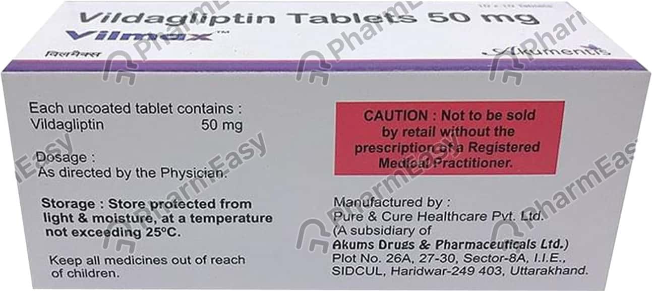 Vilmax 50 MG Tablet (10): Uses, Side Effects, Price & Dosage | PharmEasy
