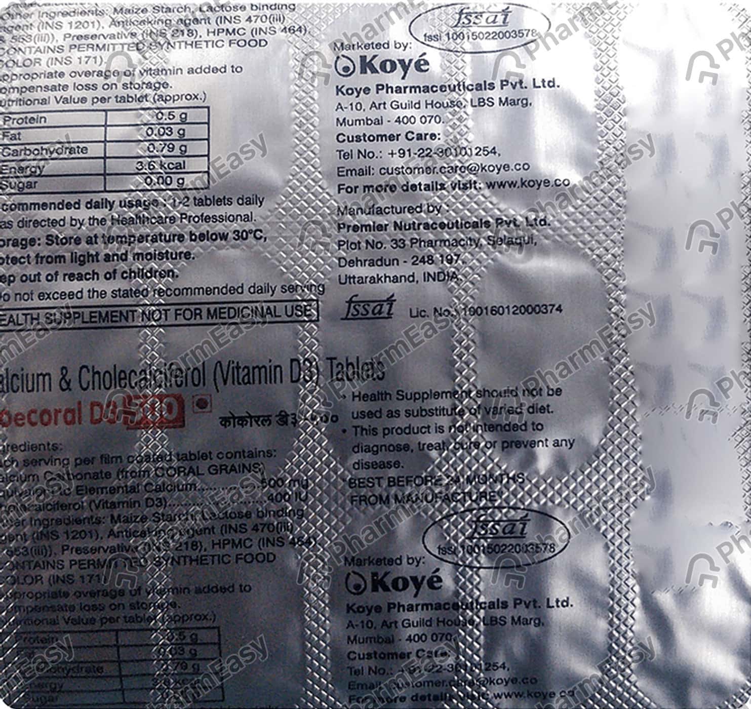 Coecoral D3 500mg Strip Of 15 Tablets: Uses, Side Effects, Price ...