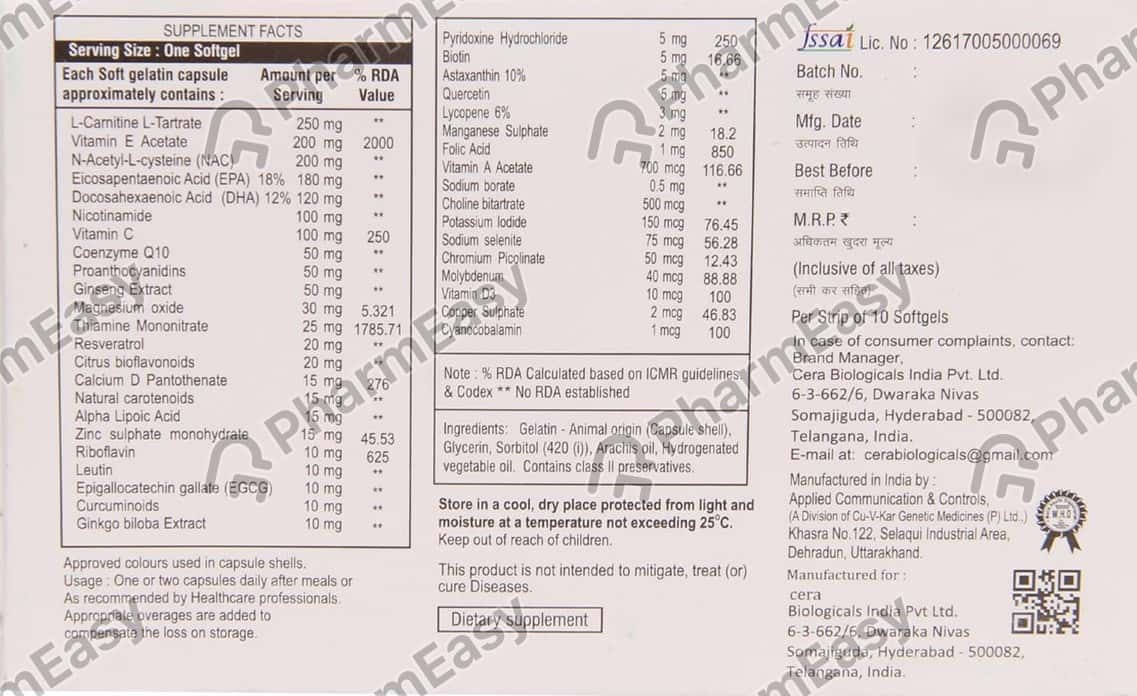 Buy Ceraday Strip Of 10 Capsules Online at Flat 15% OFF | PharmEasy