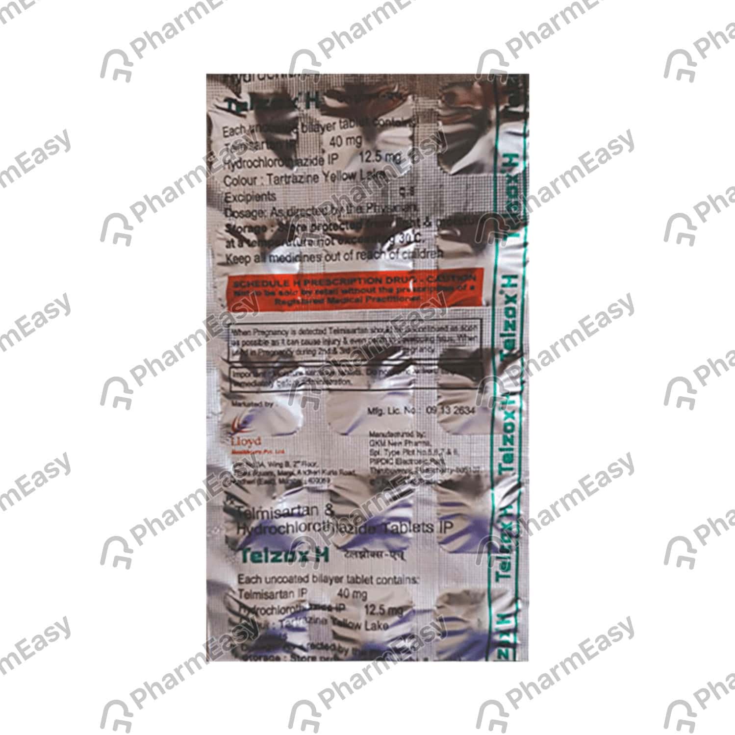 Telzox H 40mg Strip Of 15 Tablets: Uses, Side Effects, Price & Dosage ...