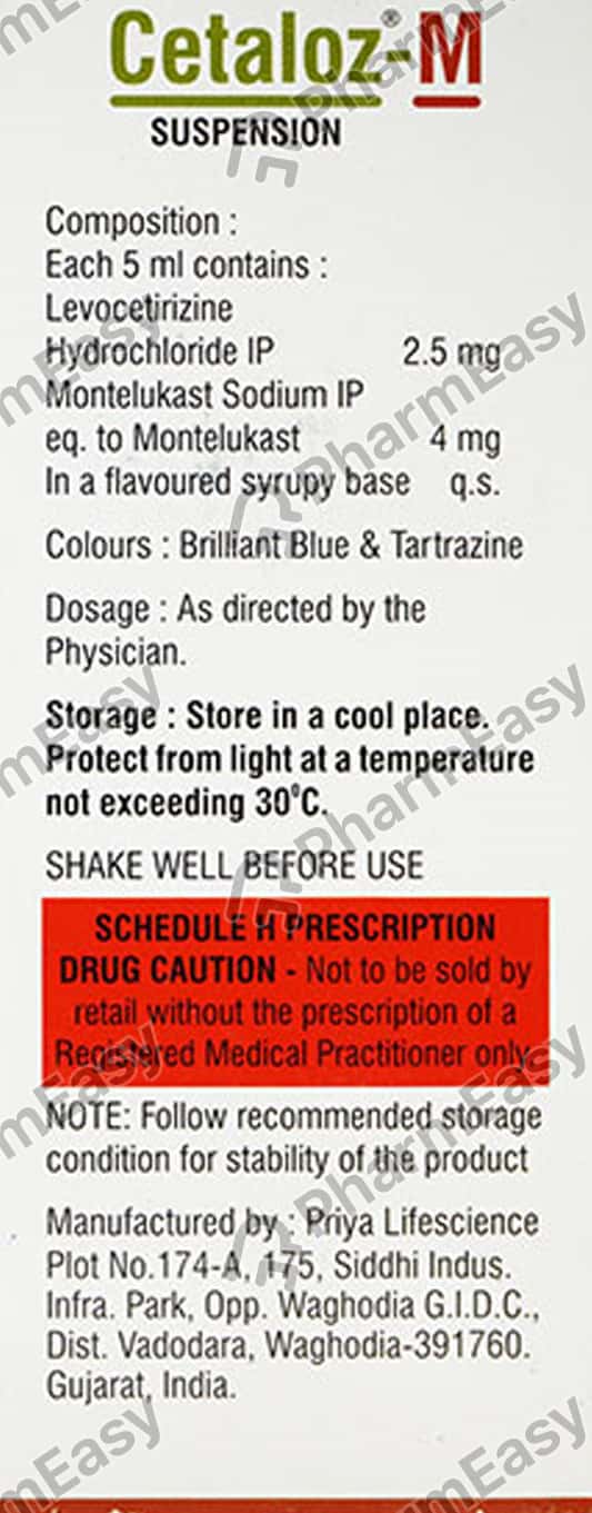 Cetaloz M Bottle Of 60ml Suspension: Uses, Side Effects, Price & Dosage ...