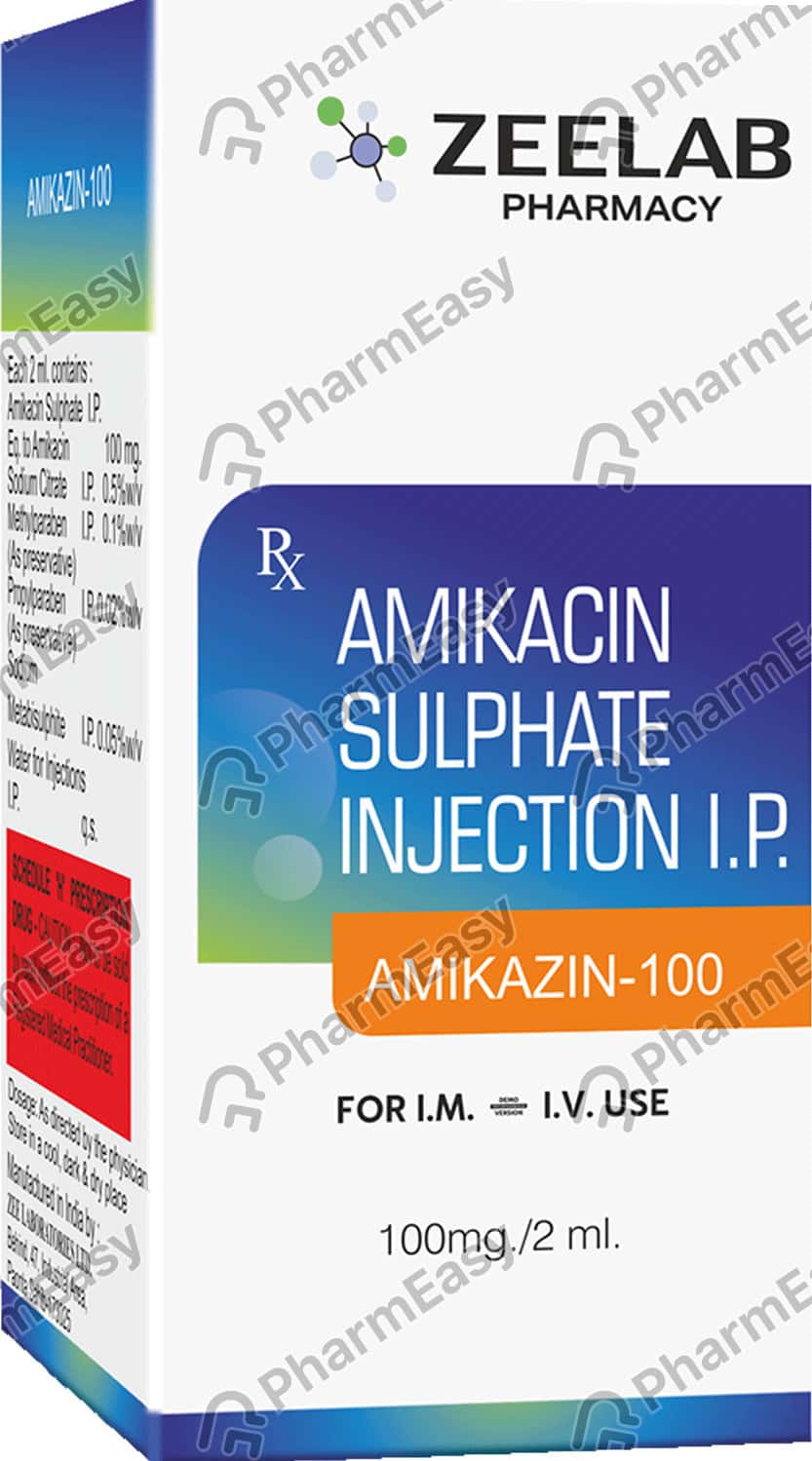 Amikazin 100 MG/2ML Injection (2): Uses, Side Effects, Price & Dosage ...