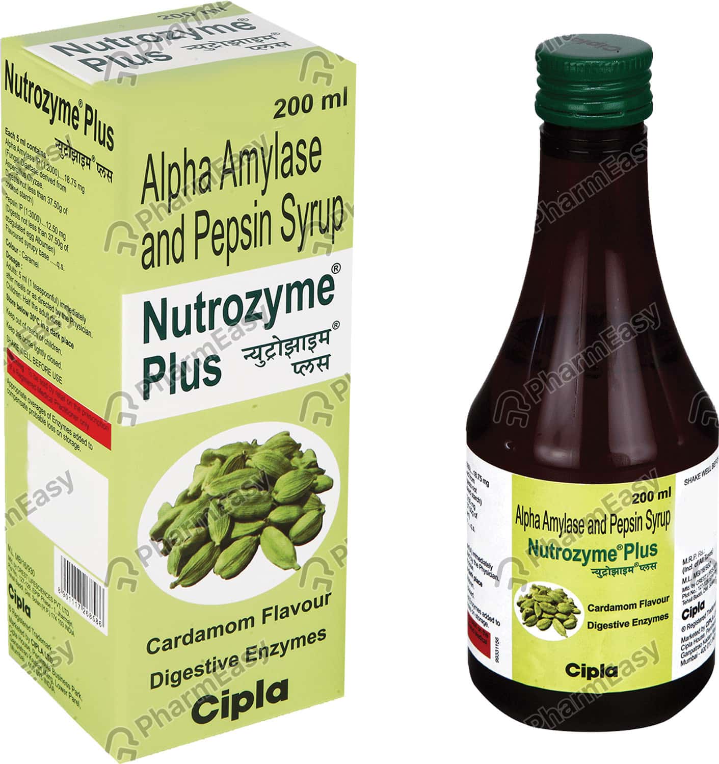 Nutrozyme Plus Cardamom Flavour Bottle Of 200ml Syrup: Uses, Side ...