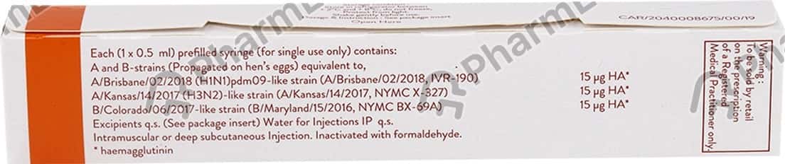 Influvac 0.25 ML Suspension For Injection (0.5): Uses, Side Effects ...