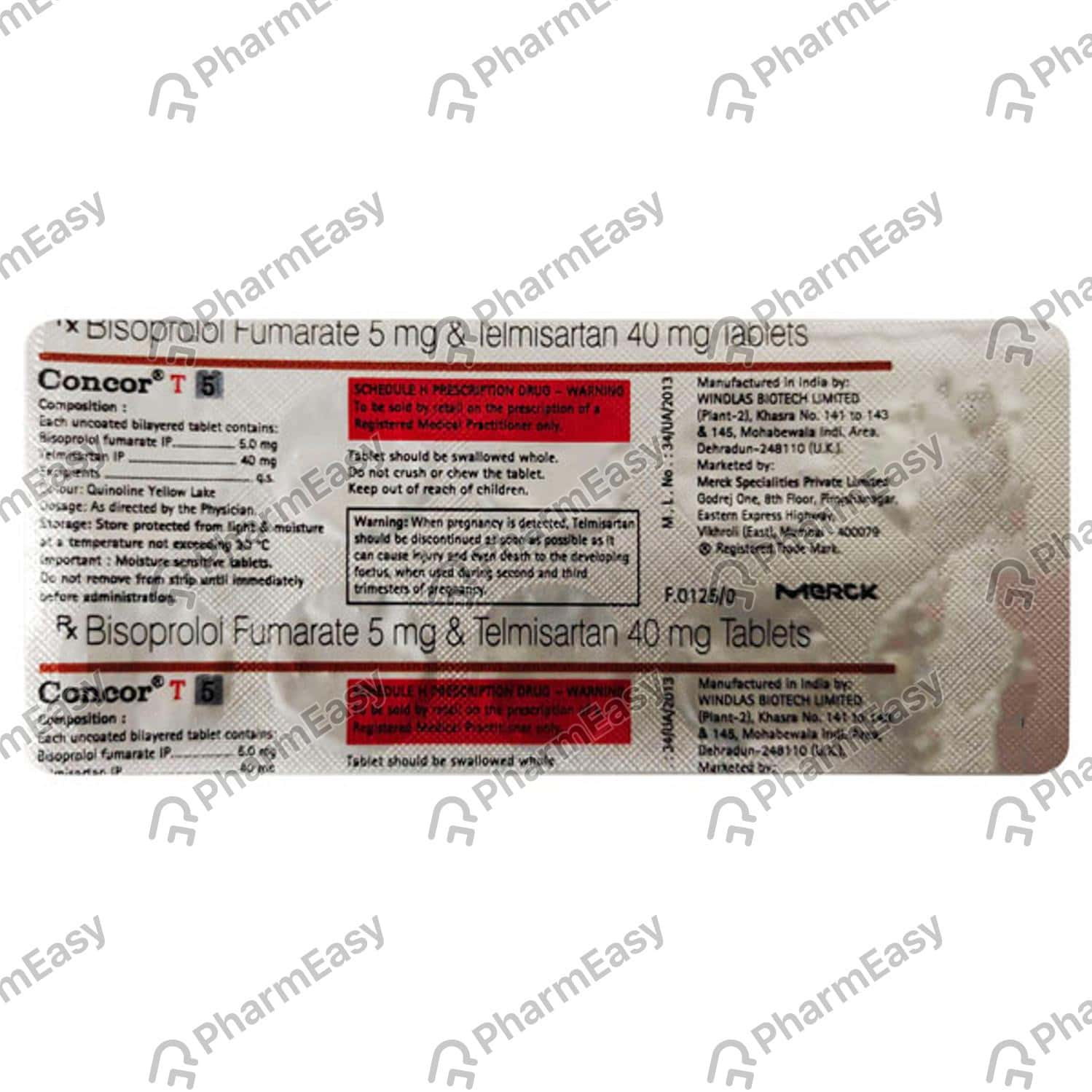 Concor T 5mg Strip Of 10 Tablets: Uses, Side Effects, Price & Dosage ...