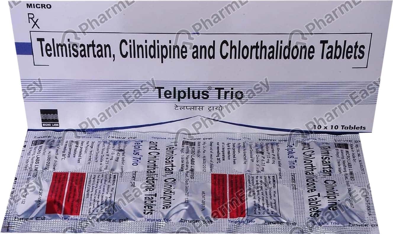 Telplus Trio 40/10/6.25mg Strip Of 10 Tablets: Uses, Side Effects ...