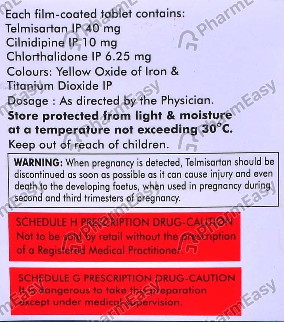 Telplus Trio 40/10/6.25mg Strip Of 10 Tablets: Uses, Side Effects ...