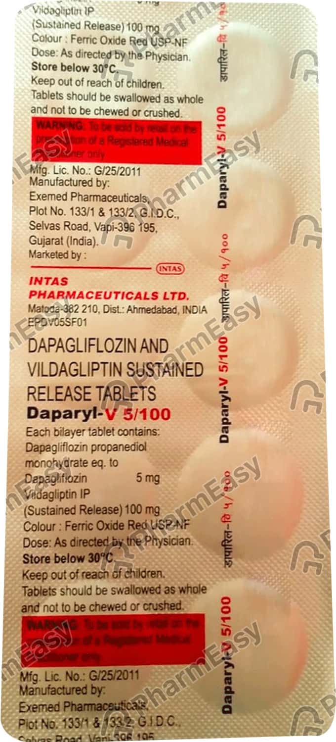 Buy Daparyl V 5/100mg Strip Of 10 Tablets Online at Flat 15% OFF ...