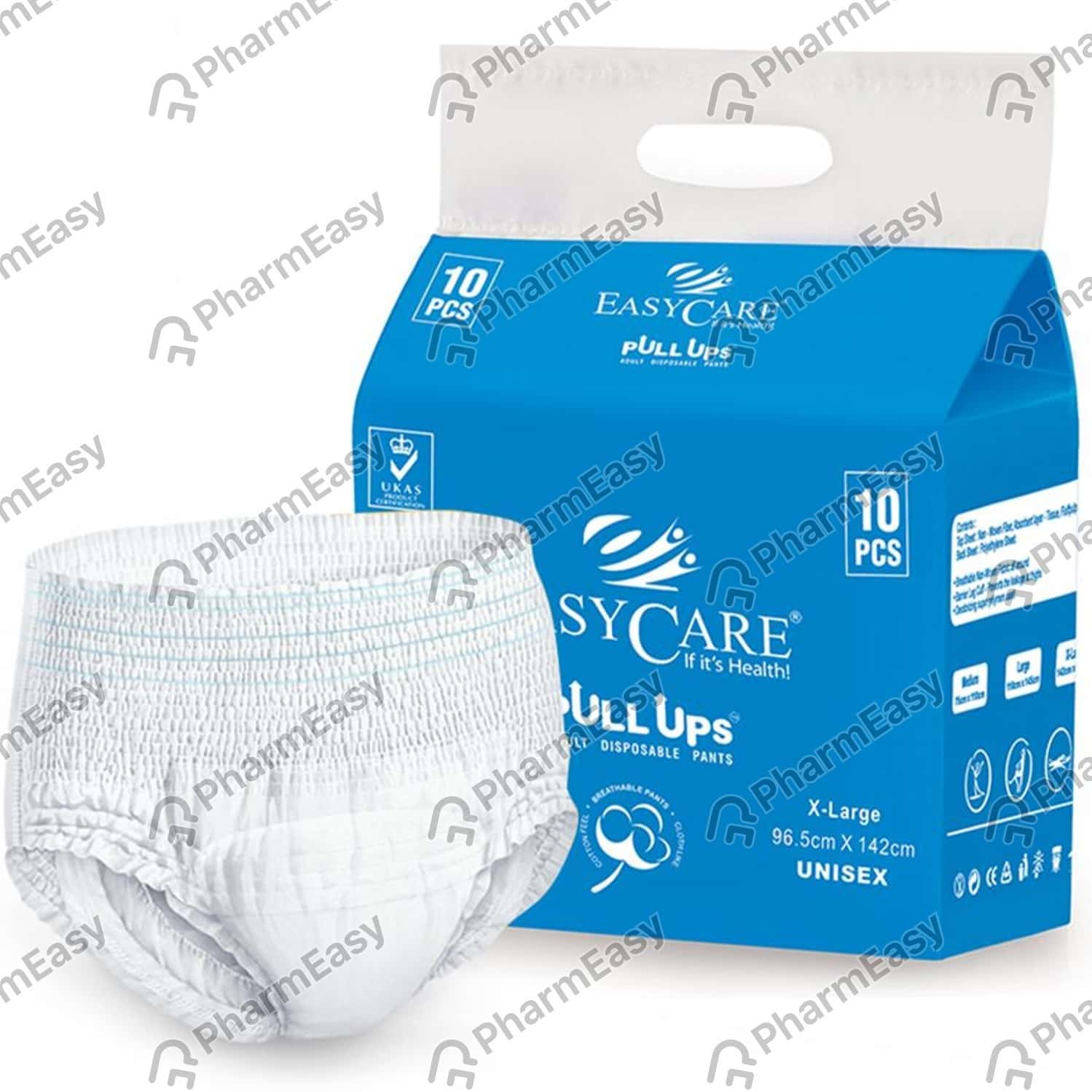 Buy EASYCARE DISPOSABLE PULL UPS ADULT XL DIAPER 10 NO'S Online & Get ...