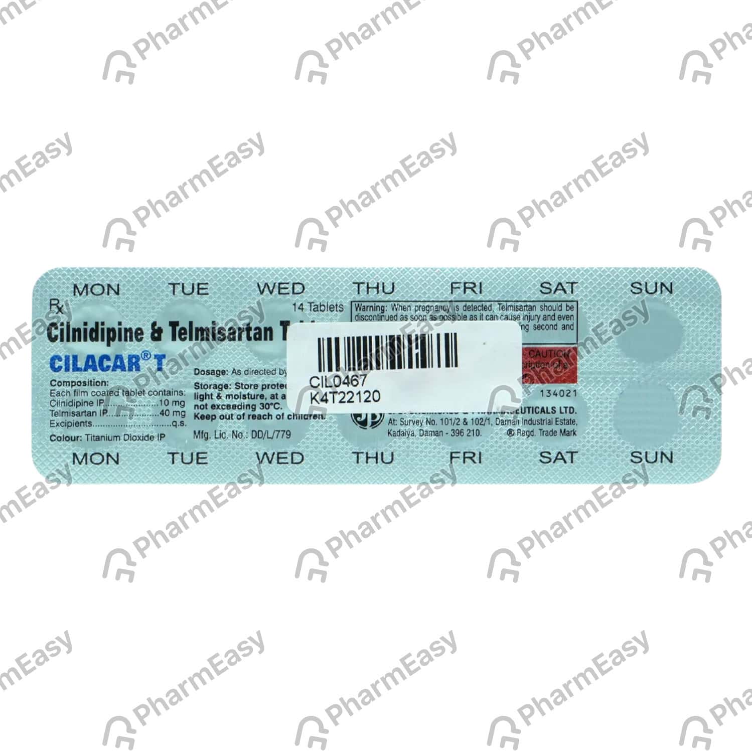 Cilacar T 10/40mg Strip Of 14 Tablets: Uses, Side Effects, Price ...