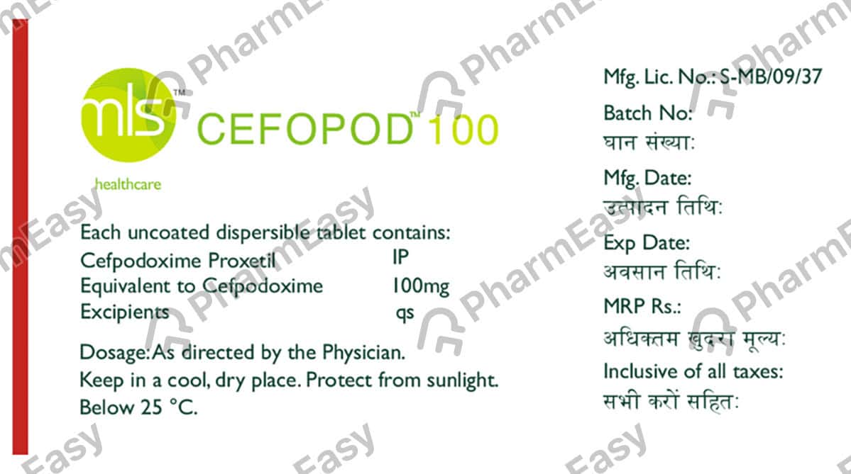 Cefopod 100 MG Tablet (10): Uses, Side Effects, Price & Dosage | PharmEasy