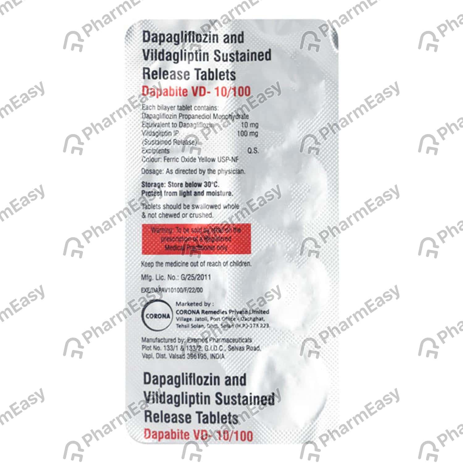 Dapabite Vd 10/100mg Strip Of 10 Tablets: Uses, Side Effects, Price ...