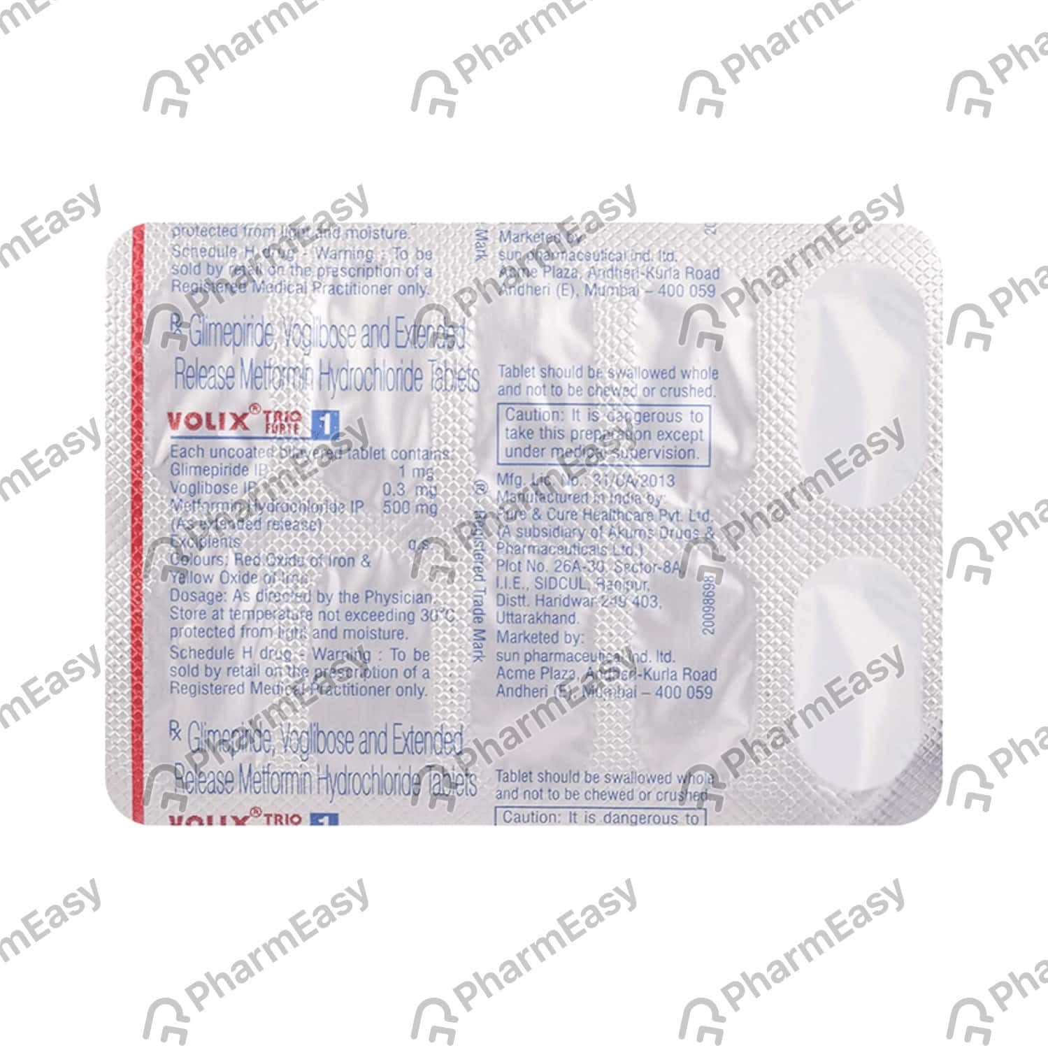 Volix Trio Forte 1mg Strip Of 15 Tablets: Uses, Side Effects, Price ...