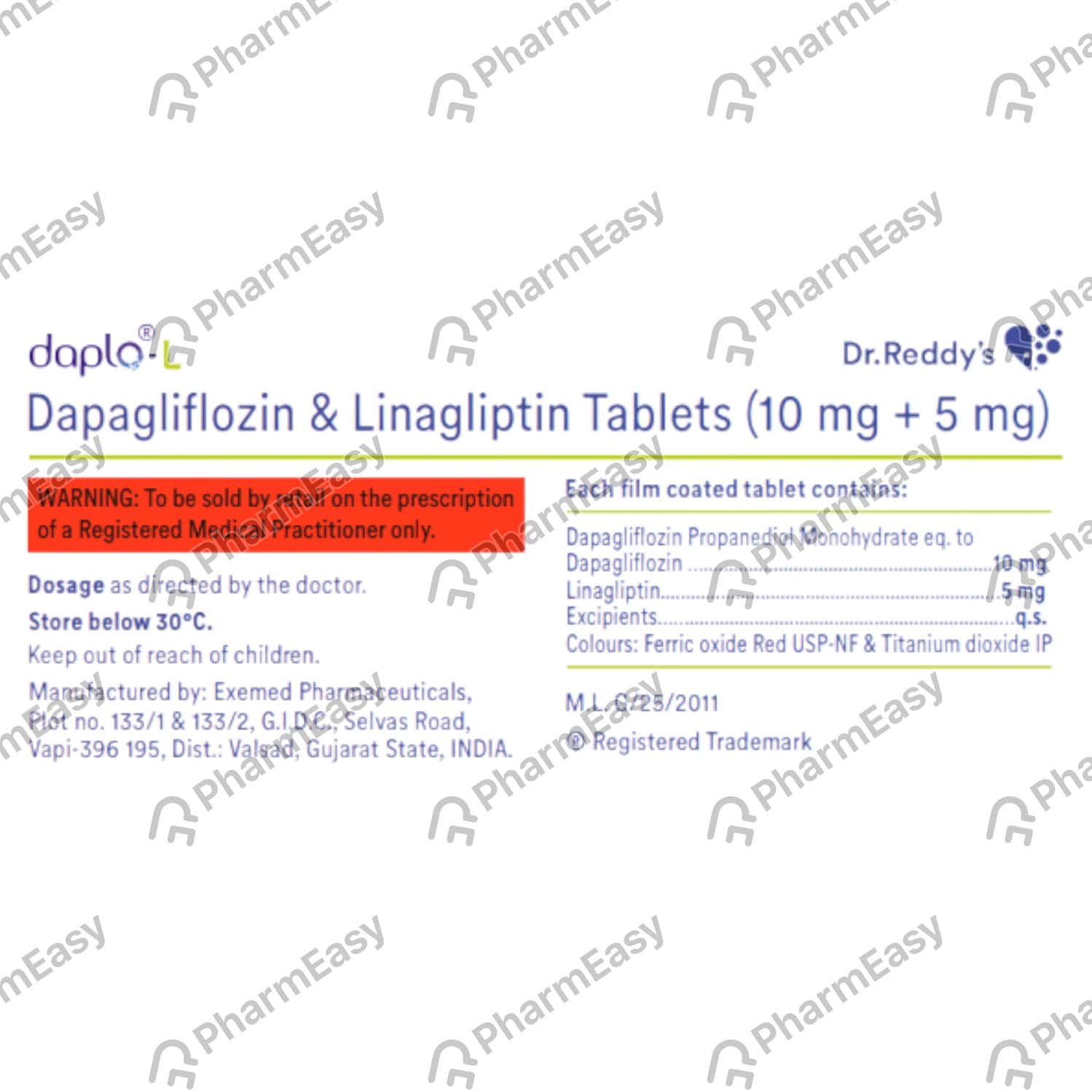 Buy Daplo L 10/5mg Strip Of 10 Tablets Online at Flat 15% OFF | PharmEasy