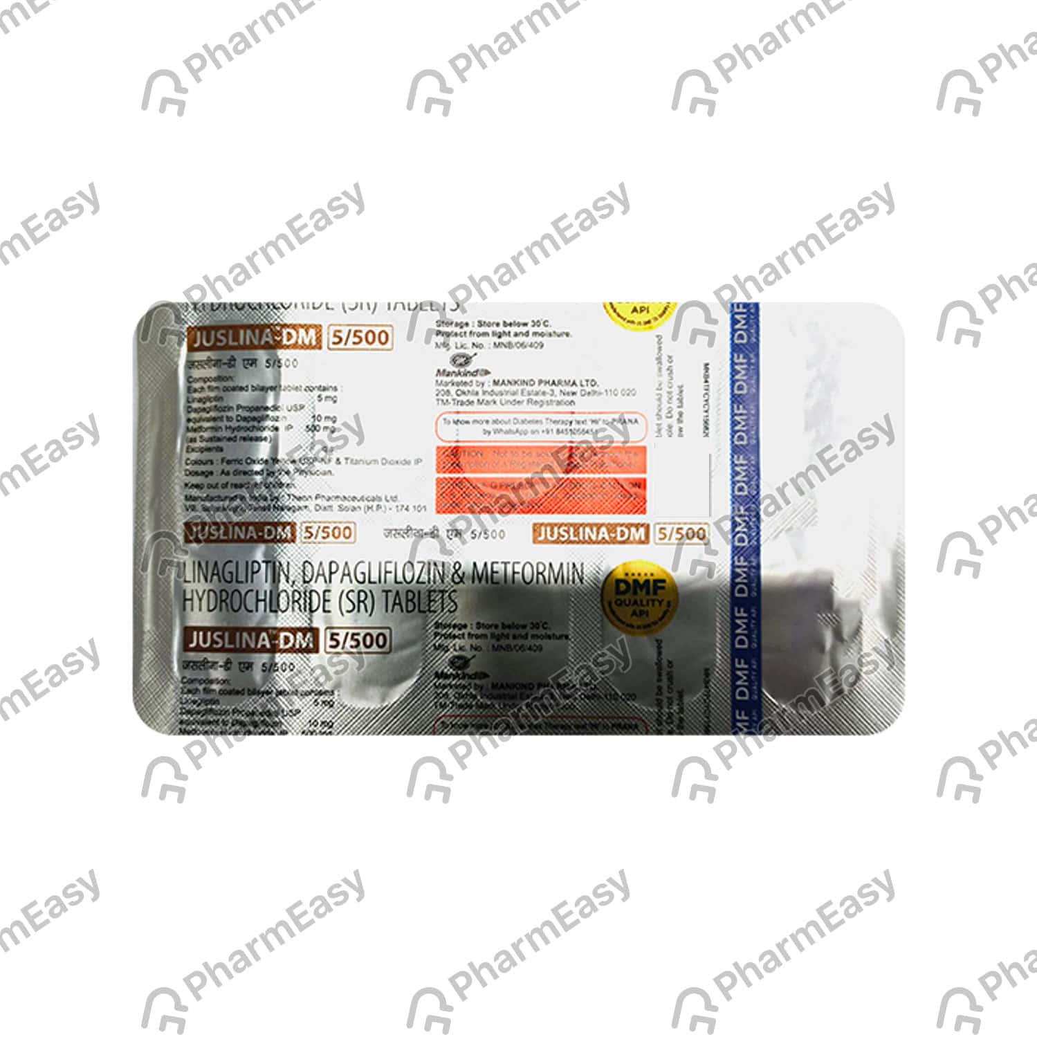 Juslina DM 5/500 Tablet: Uses, Side-effects, Price, Dosage & More Info - PharmEasy