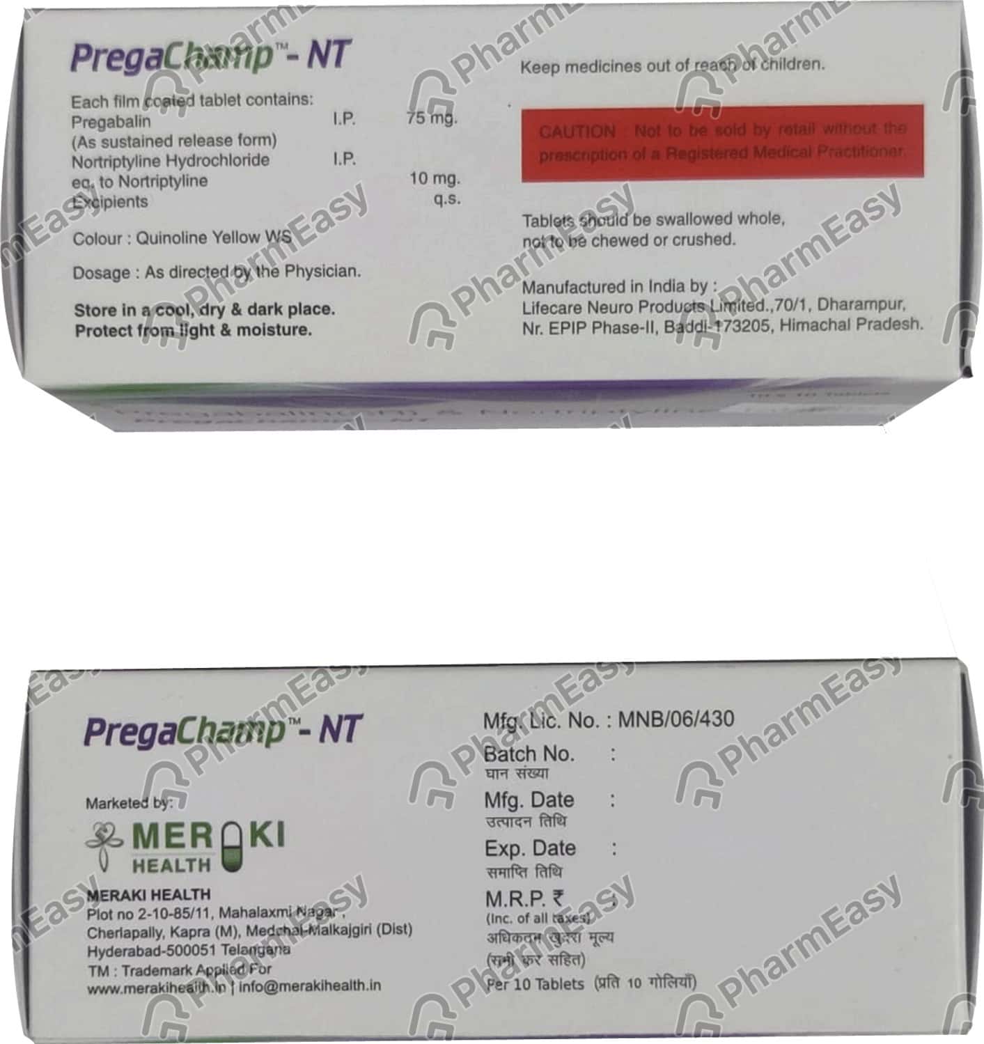 Buy Pregachamp Nt Strip Of 10 Tablets Online at Flat 15% OFF | PharmEasy