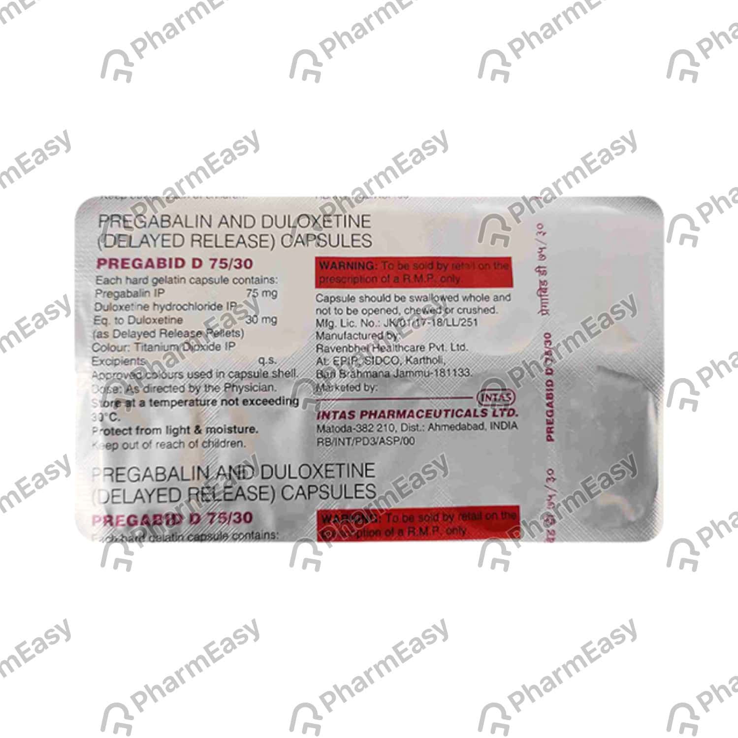 Pregabid D 75/30 Strip Of 10 Capsules: Uses, Side Effects, Price ...