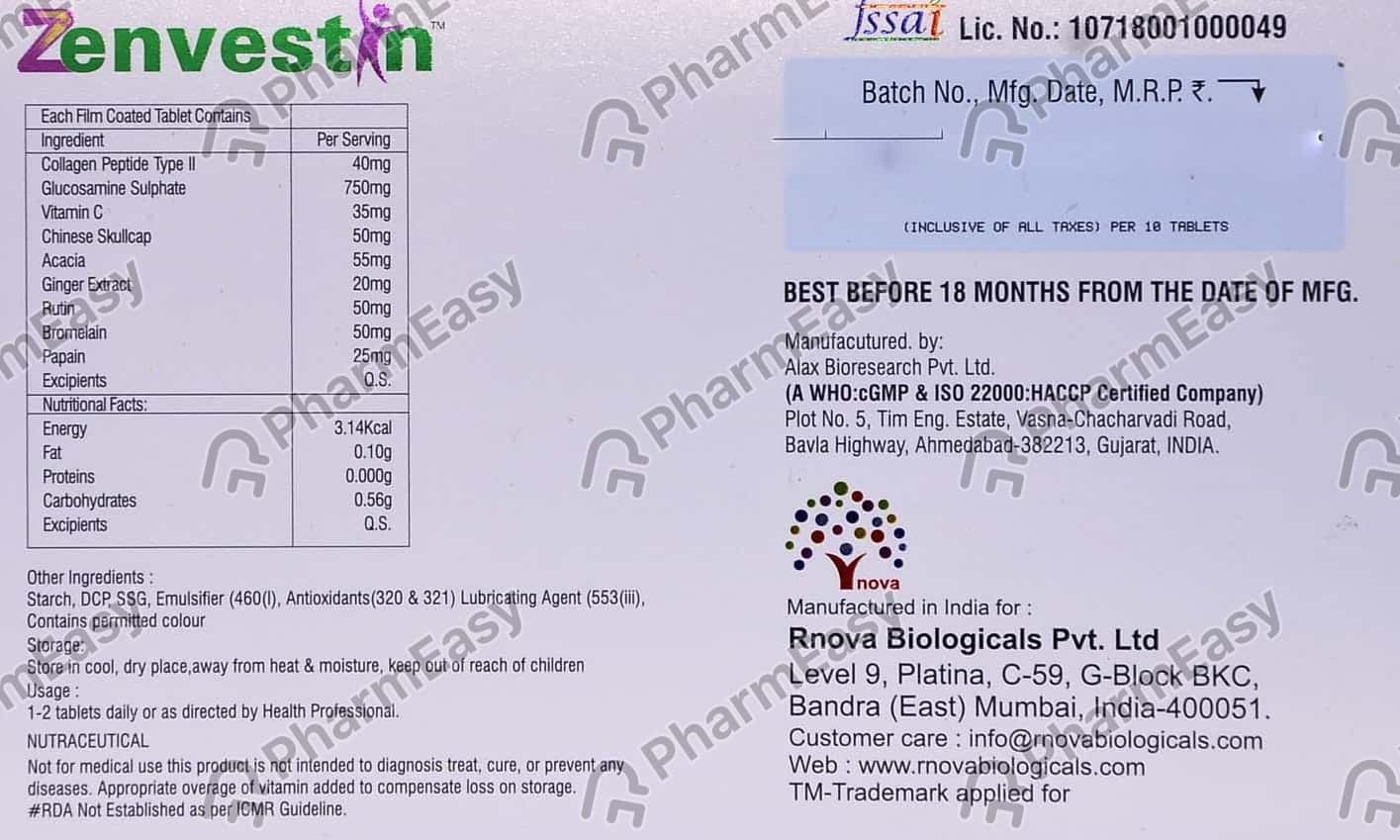 Buy Zenvestin Tablets 10'S Online at Flat 15% OFF | PharmEasy