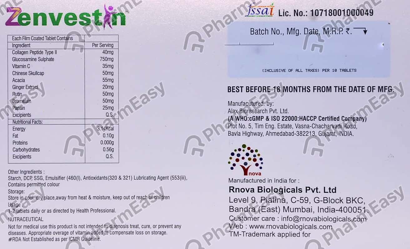 Buy Zenvestin Strip Of 10 Tablets Online at Flat 15% OFF | PharmEasy