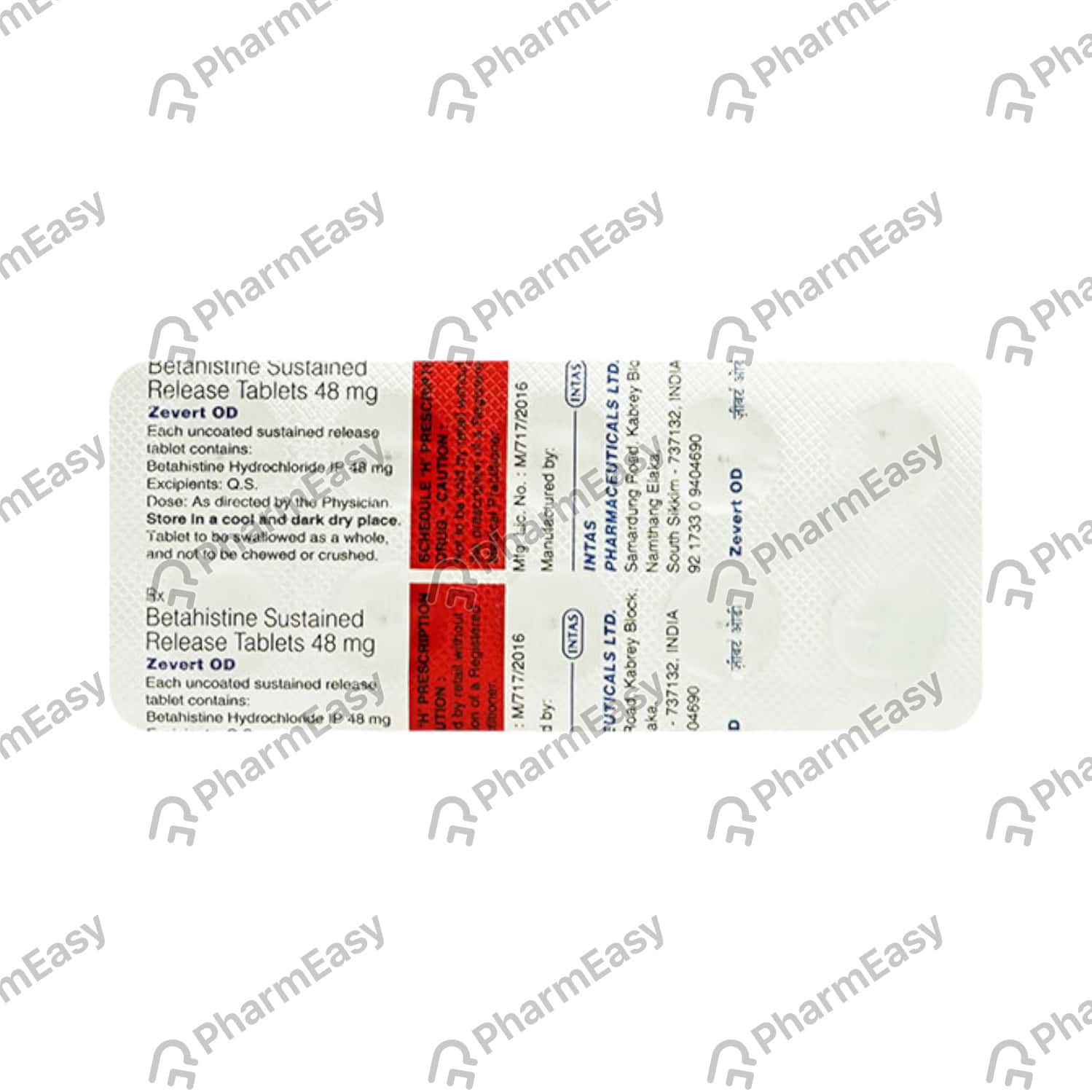 Zevert Od 48 MG Tablet (10): Uses, Side Effects, Price & Dosage | PharmEasy