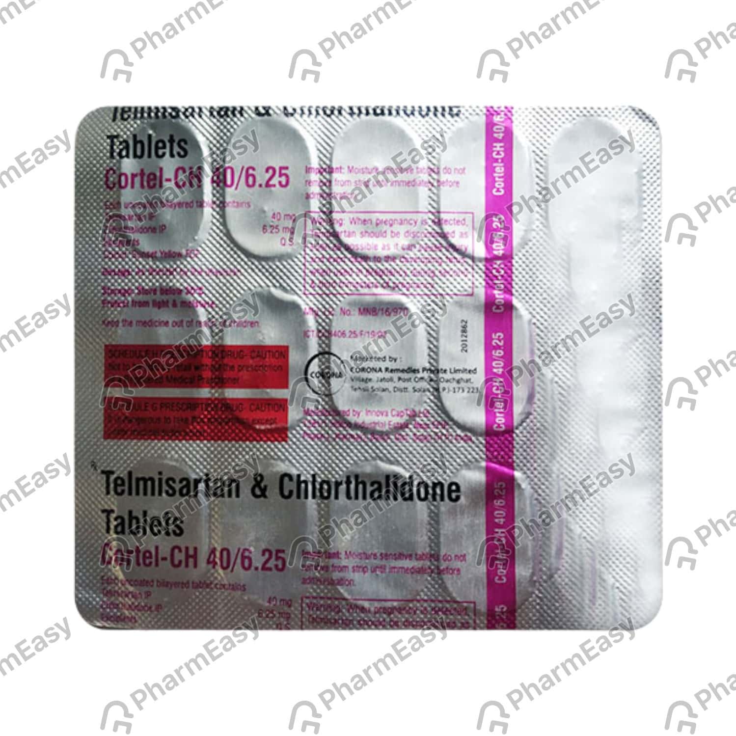 Cortel Ch 40/6.25mg Strip Of 15 Tablets: Uses, Side Effects, Price ...