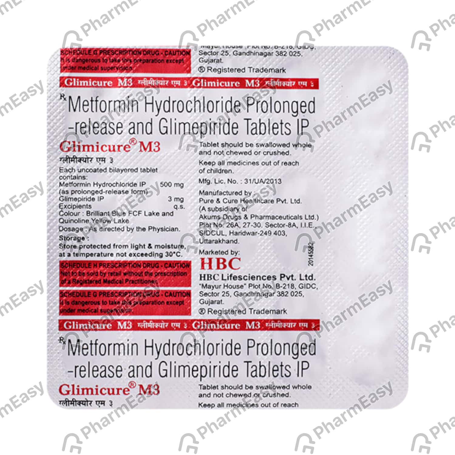 Glimicure M 3mg Strip Of 15 Tablets: Uses, Side Effects, Price & Dosage ...