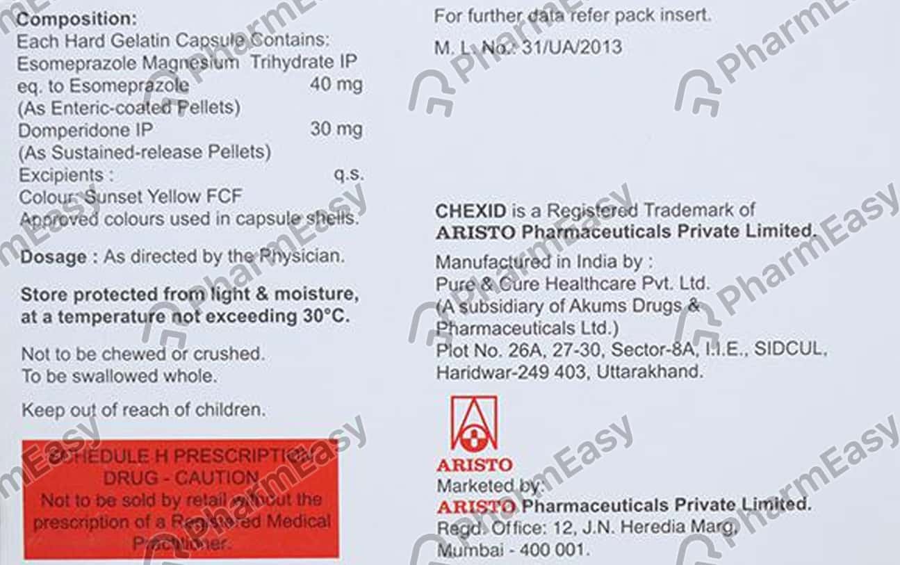 Chexid D Strip Of 10 Capsules: Uses, Side Effects, Price & Dosage ...