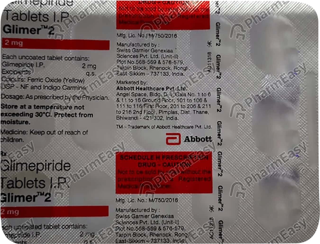 Glimer 2 MG Tablet (15): Uses, Side Effects, Price & Dosage | PharmEasy