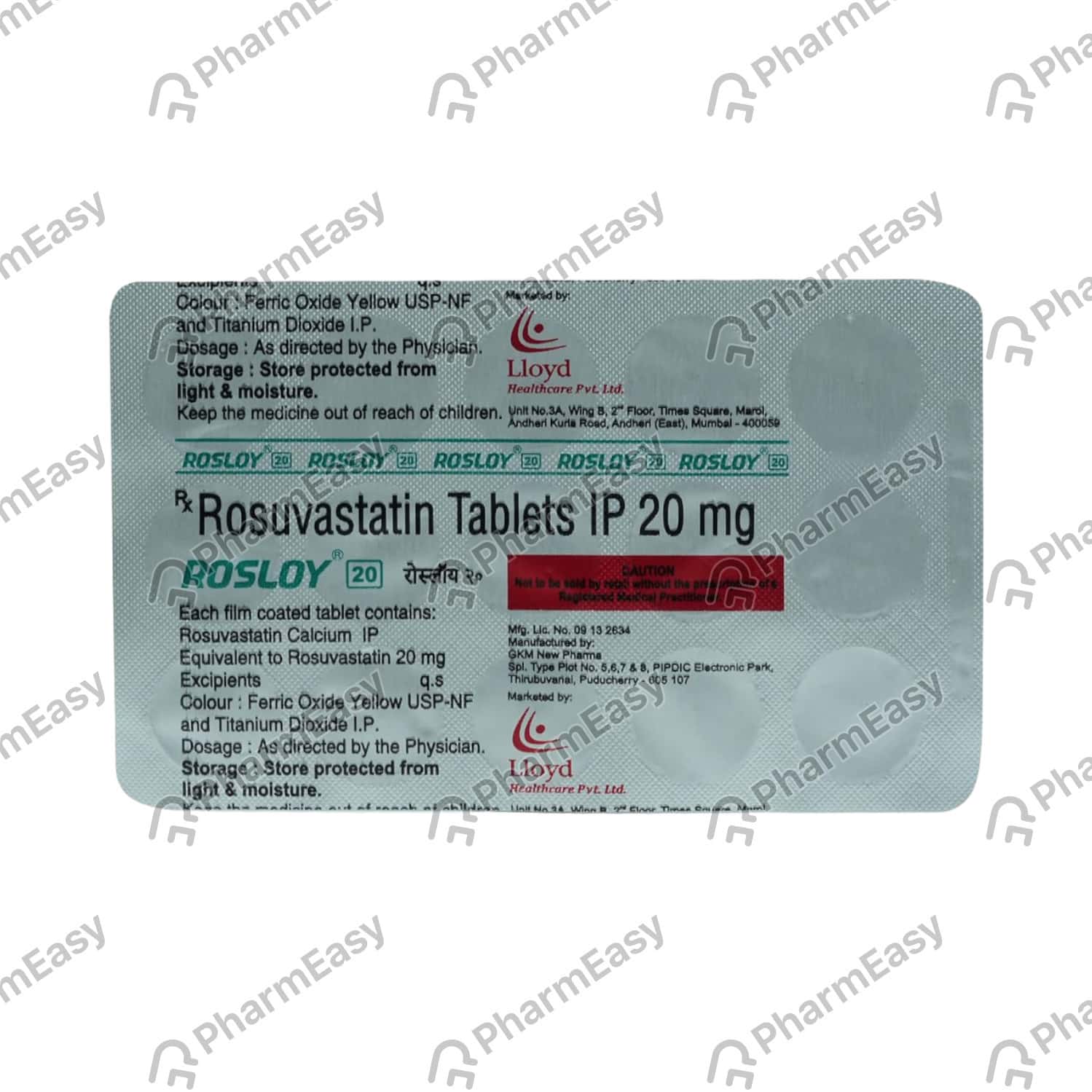 Rosloy 20 MG Tablet (15): Uses, Side Effects, Price & Dosage | PharmEasy