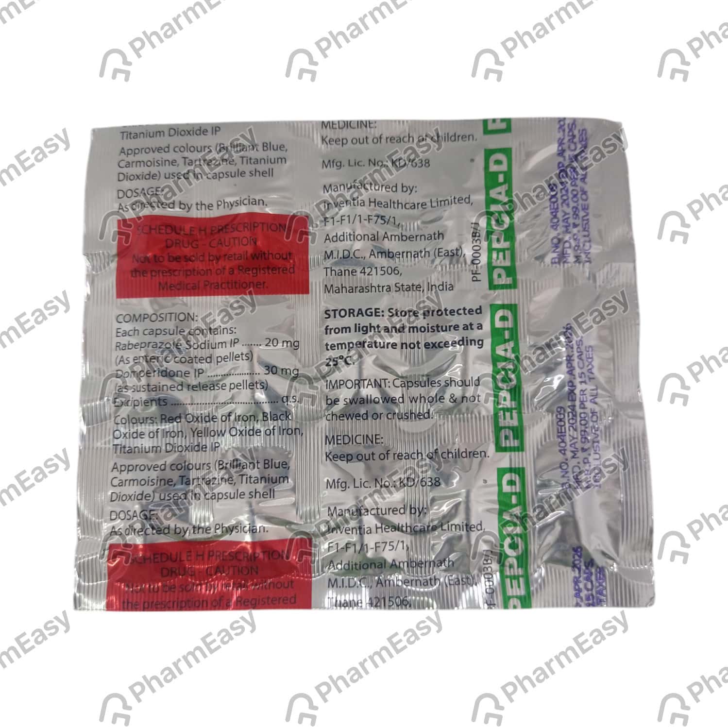 Pepcia D Strip Of 15 Capsules: Uses, Side Effects, Price & Dosage ...