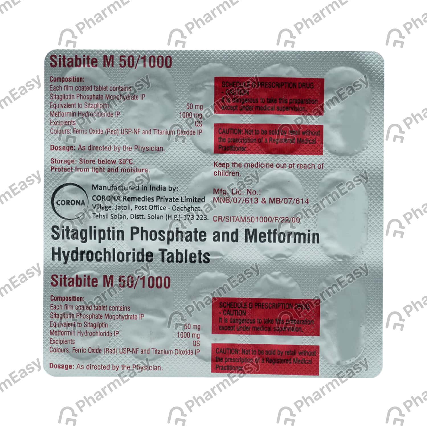 Sitabite M 50/1000mg Strip Of 15 Tablets: Uses, Side Effects, Price ...