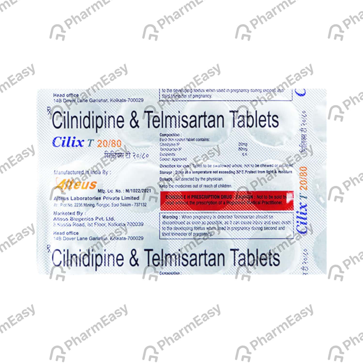 Cilix T 20/80mg Strip Of 15 Tablets: Uses, Side Effects, Price & Dosage ...